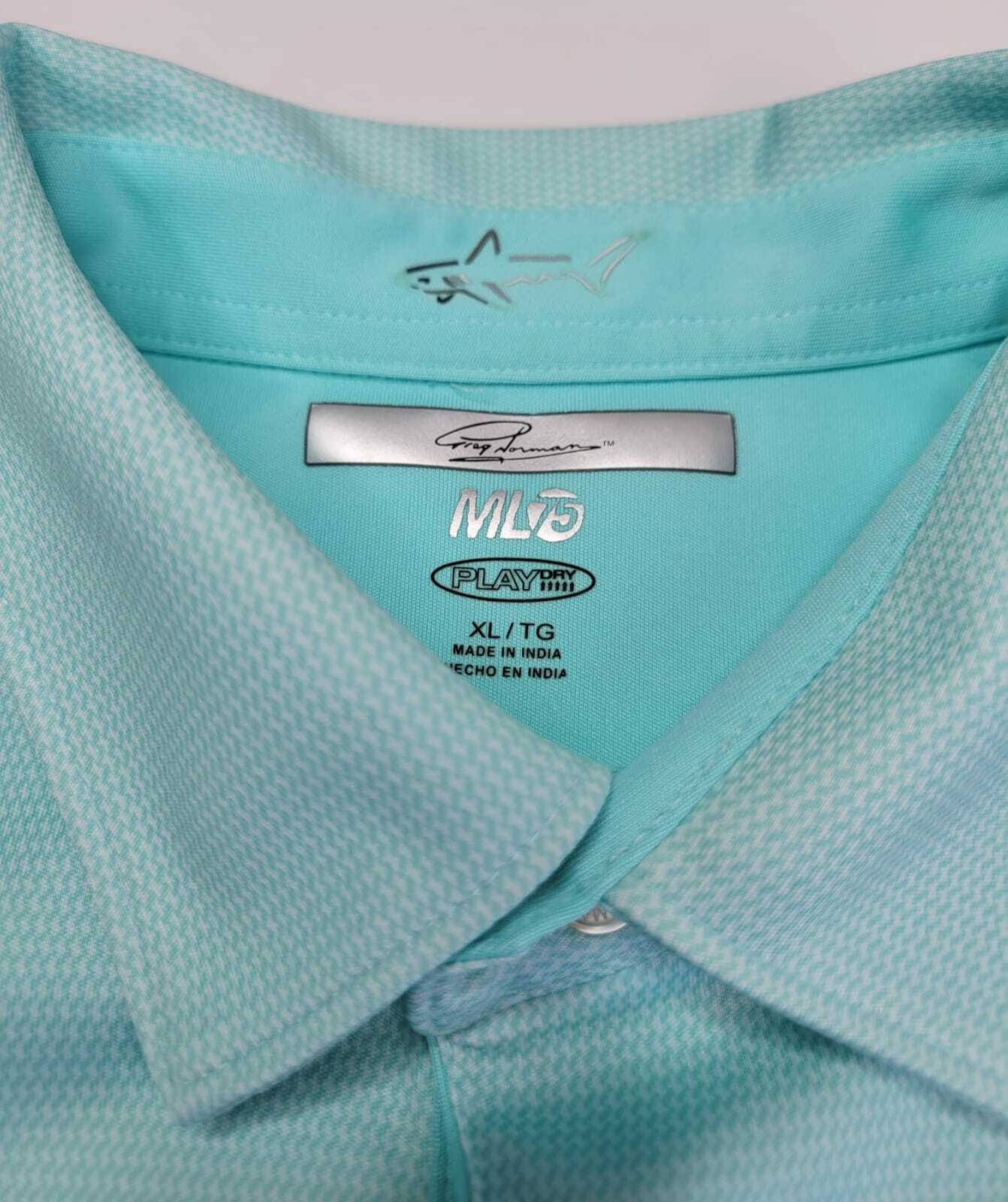 Greg Norman ML75 Play Dry Men's Short Sleeve Turquoise Polo Golf Shirt ...