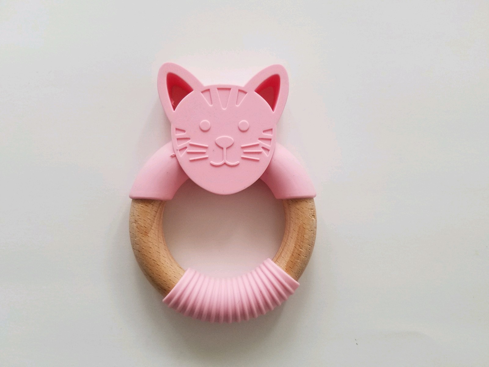 Organic Baby Teether Toy- SPA and BPA-Free Silicone - Pink Cat | eBay