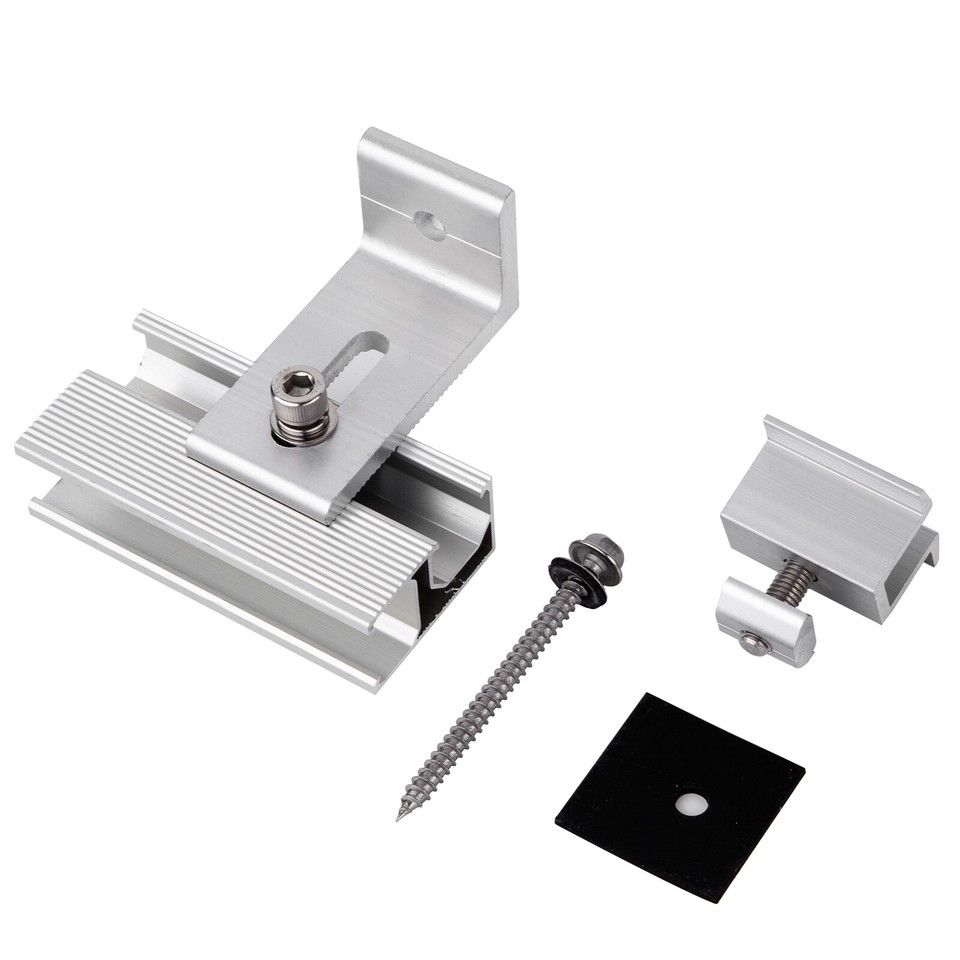 Solar Panel Tilt Mount Brackets Rail Roof RV Car Flat Mounting End/Mid ...