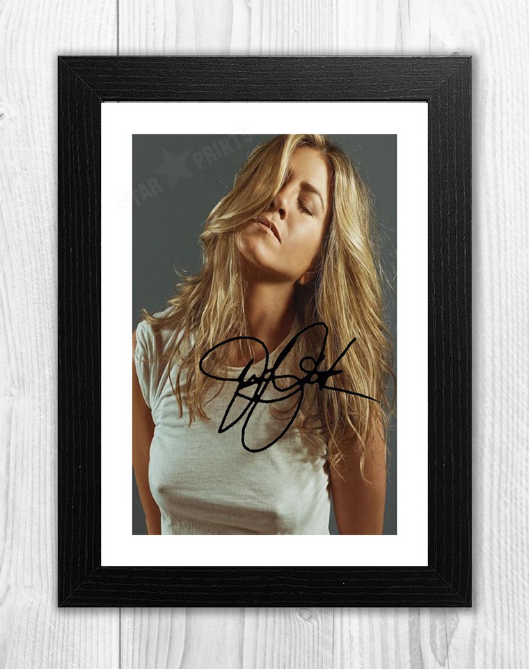 Jennifer Aniston in a revealing top A4 signed mounted poster Choice of ...