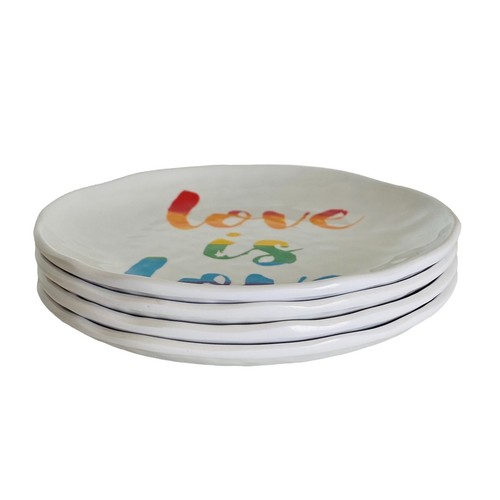Love is Love LGBTQ Gay Pride 6" Melamine Appetizer Bread Plates Set of ...