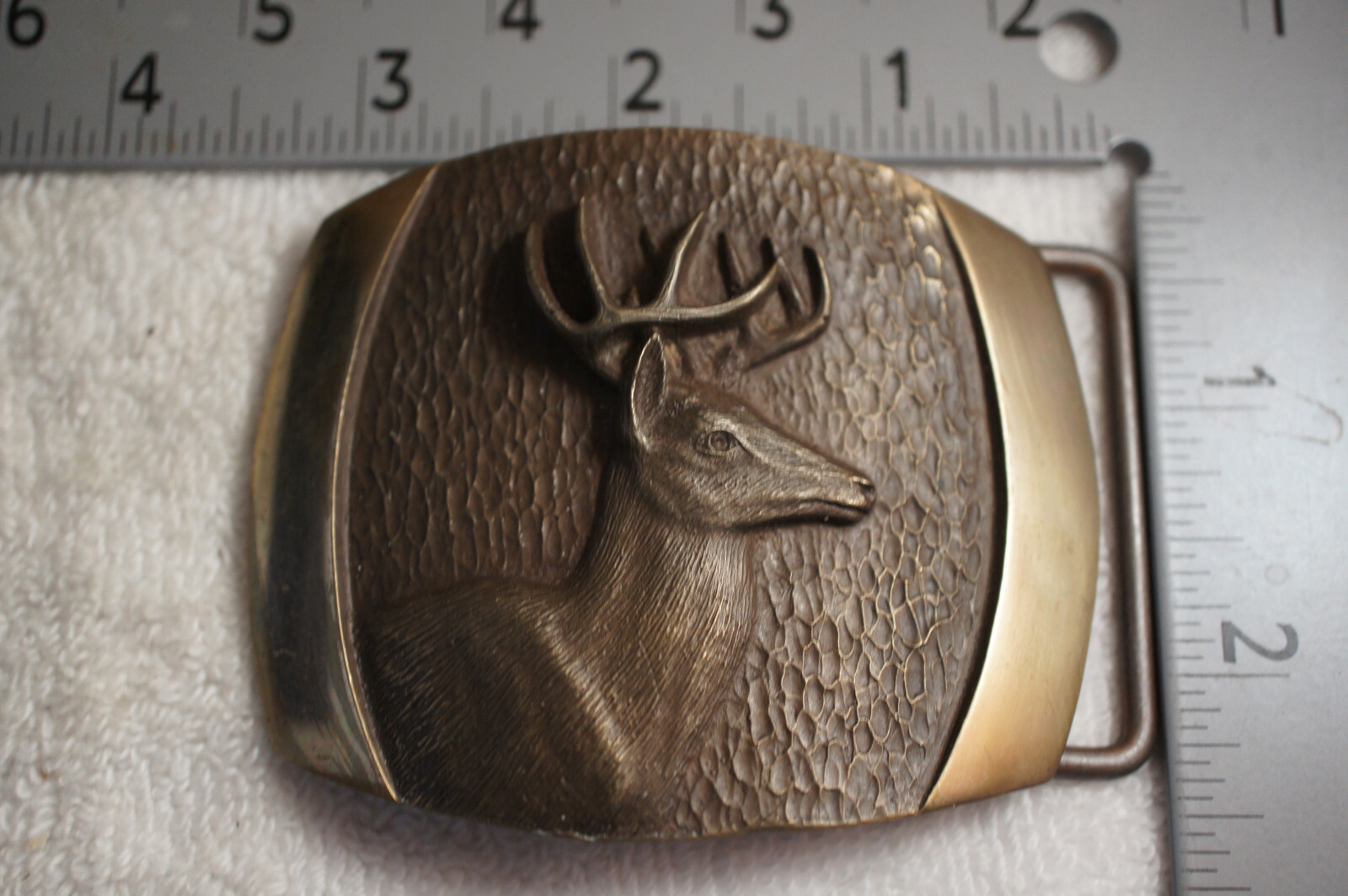 1978 Steven L Knight Sculpture Deer Solid Bronze Belt… - Gem