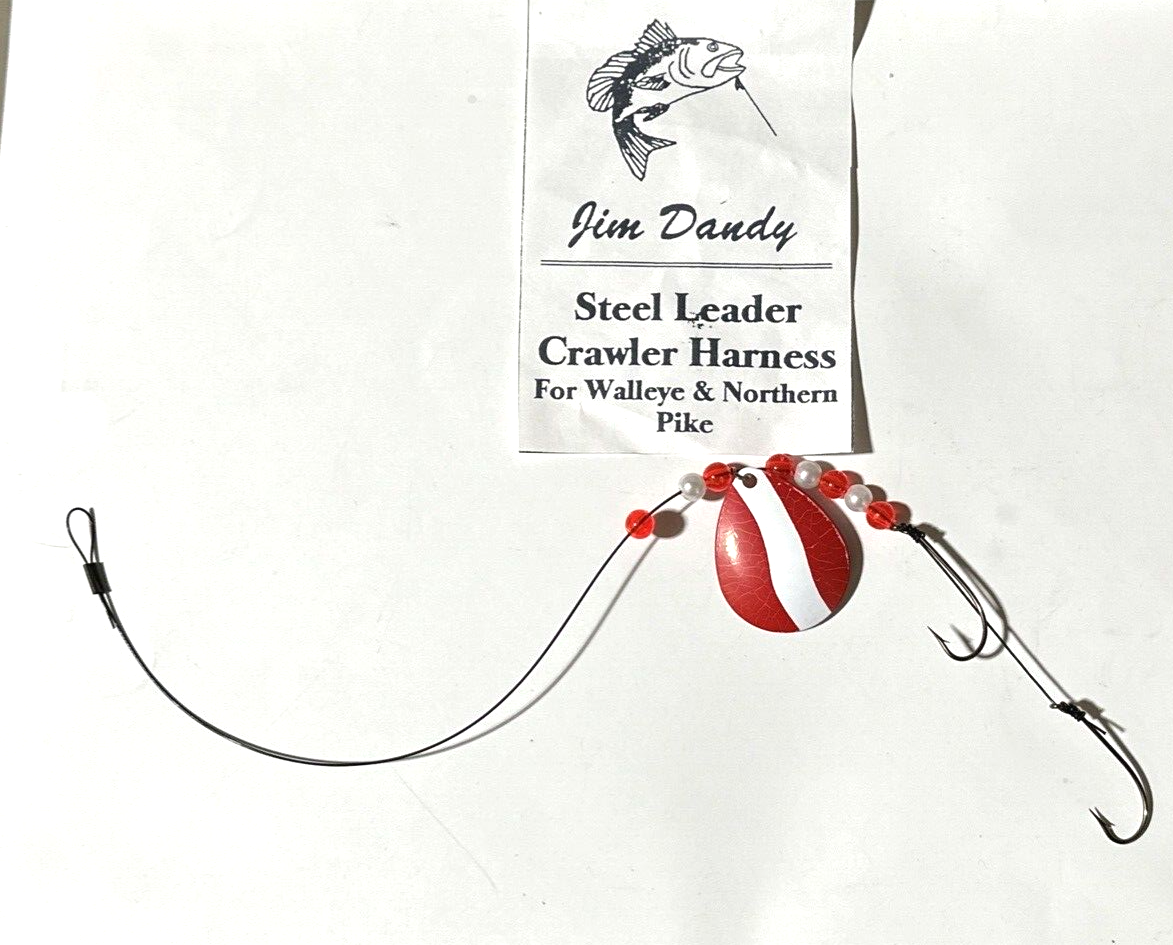 Jim Dandy Walleye Crawler Rig Red and White Stripe | eBay