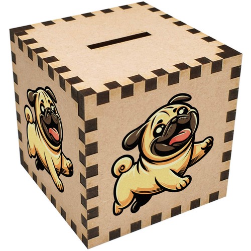 'Happy Pug Running' Money Box / Piggy Bank (MB00119382) | eBay UK