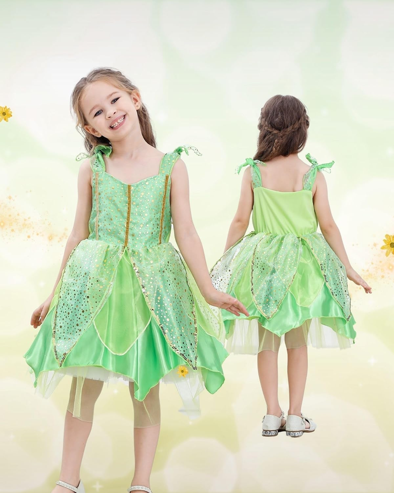 Green Fancy Fairy Halloween Costume Birthday Party Dress up with ...