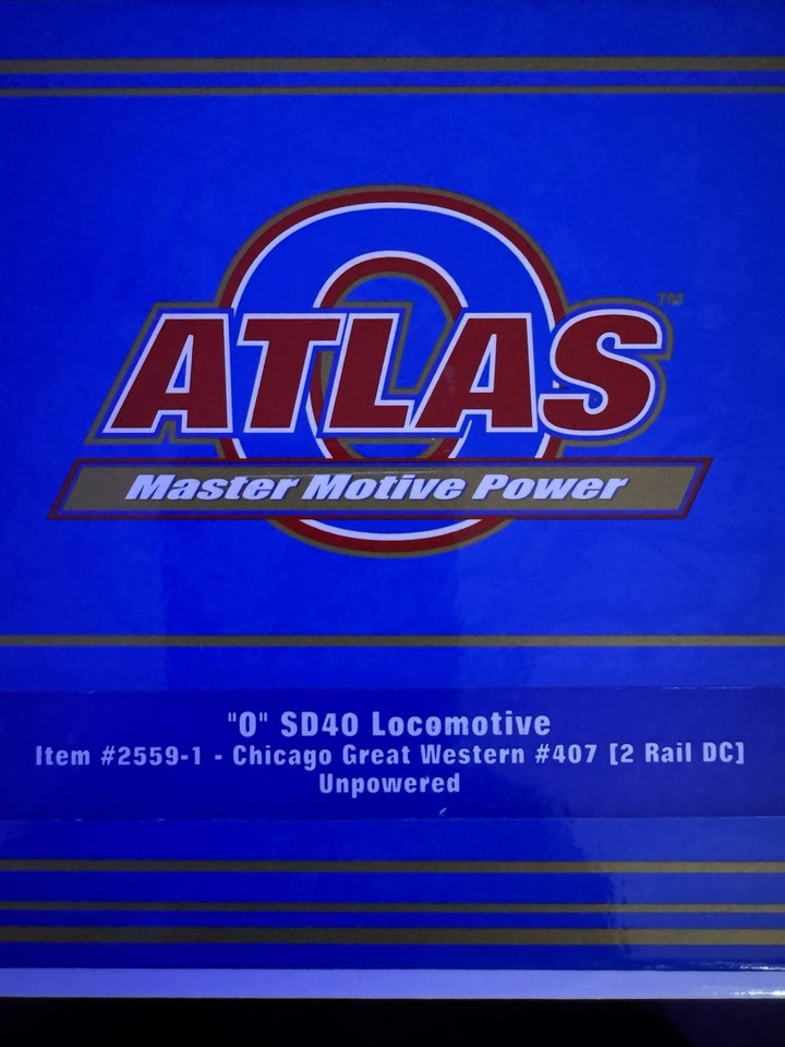 Atlas O SD-40 #2559-1 Chicago Great Western #407 2 Rail Unpowered ...