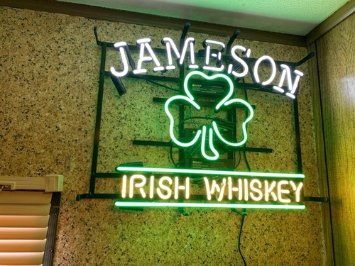 Jameson Irish Whiskey Clover 24"x20" Neon Light Sign Lamp Wall Decor ...