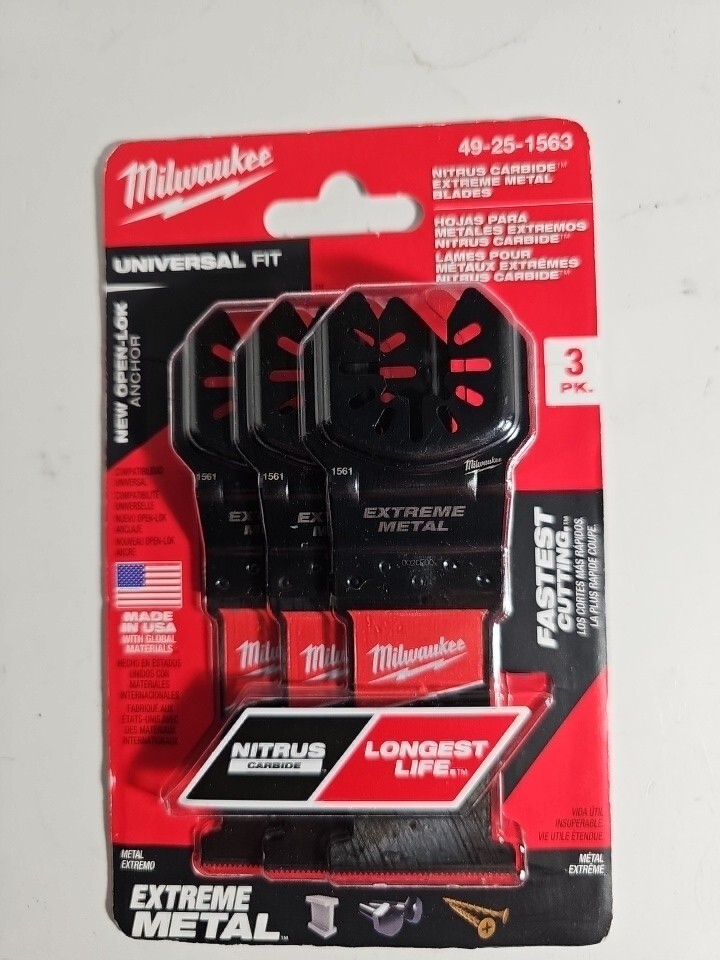 Milwaukee 49-25-1563 Oscillating Multi-Tool Extreme Metal Blade Kit - 3 ...