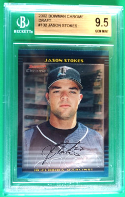 2002 BOWMAN CHROME DRAFT JASON STOKES #132 RC ROOKIE BGS 9.5 FLORIDA ...