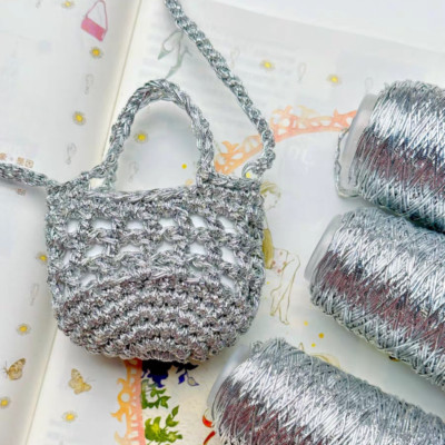 200g Sparkling Metallic Crochet Yarn 1mm Shiny Woven Wire Kniting ...