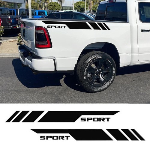 Glossy Black Sport Truck Bed Side Decal Sticker Stripe For Dodge RAM ...