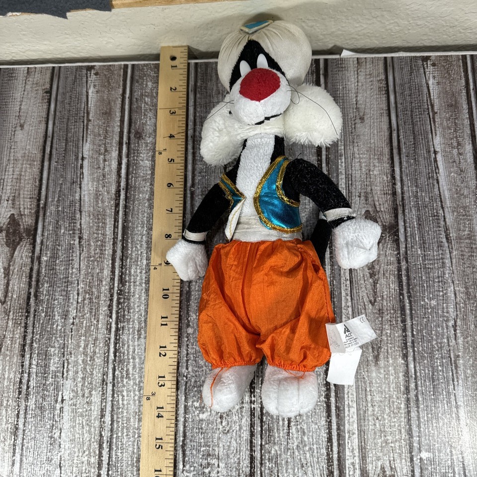 Vtg Warner Bros LOONEY TUNES SYLVESTER Genie 14" Plush 1998 Ace - RARE ...