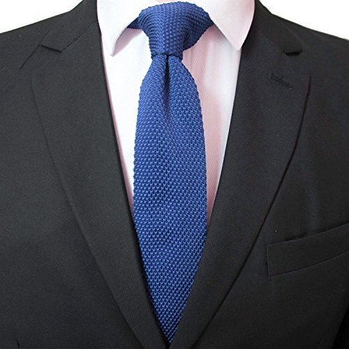 Men's Supper Skinny Knitted Tie Solid Colored Smart Casual Necktie One ...