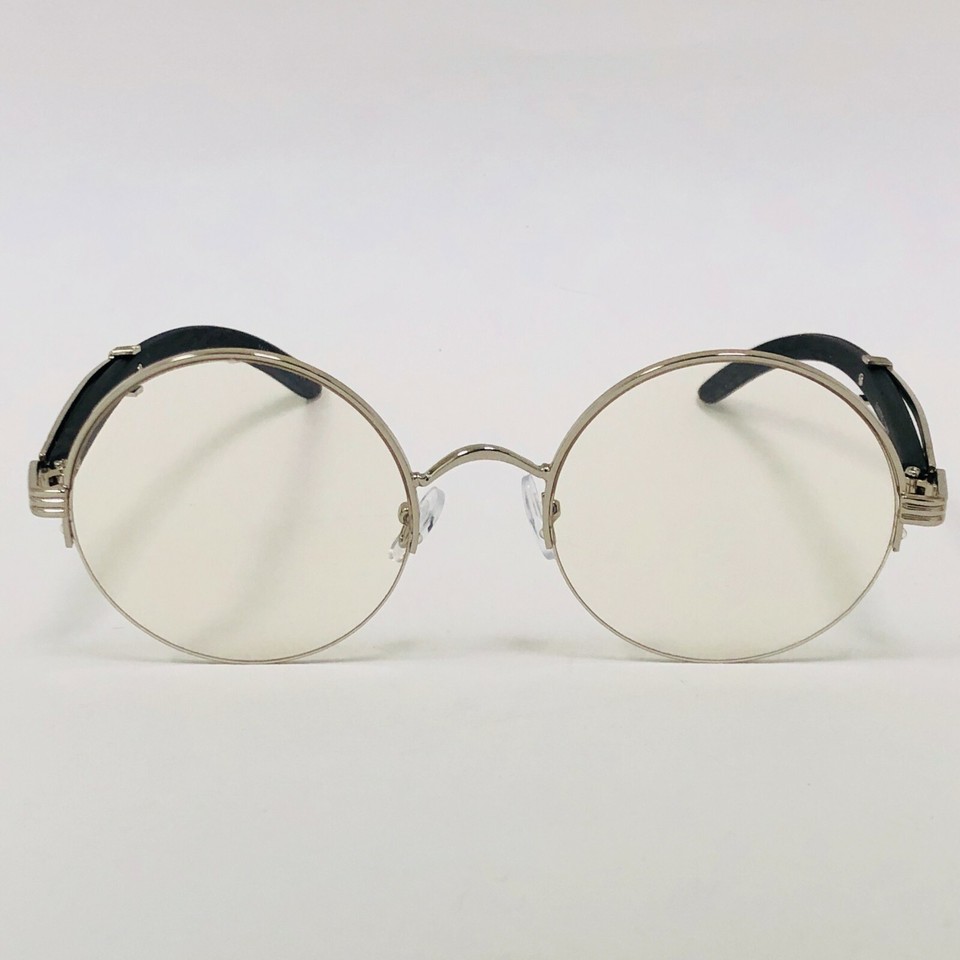 Men Clear Eye Glasses Sunglasses Hip Hop Shades Migos Round Gold Silver ...