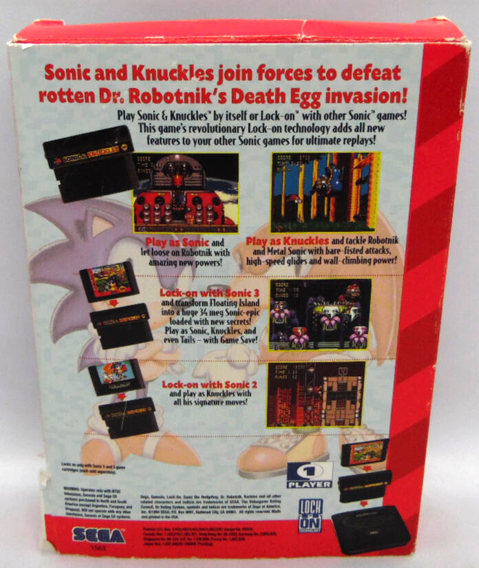 Sonic & Knuckles (Sega Genesis, 1994) Complete CIB W/ Registration Card ...