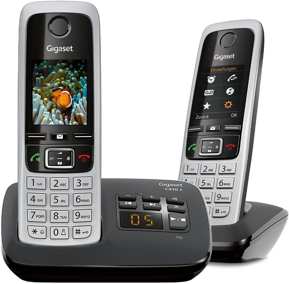 Gigaset C430A Duo 2 schnurlose Telefone mit Anrufbeantworter (DECT ...