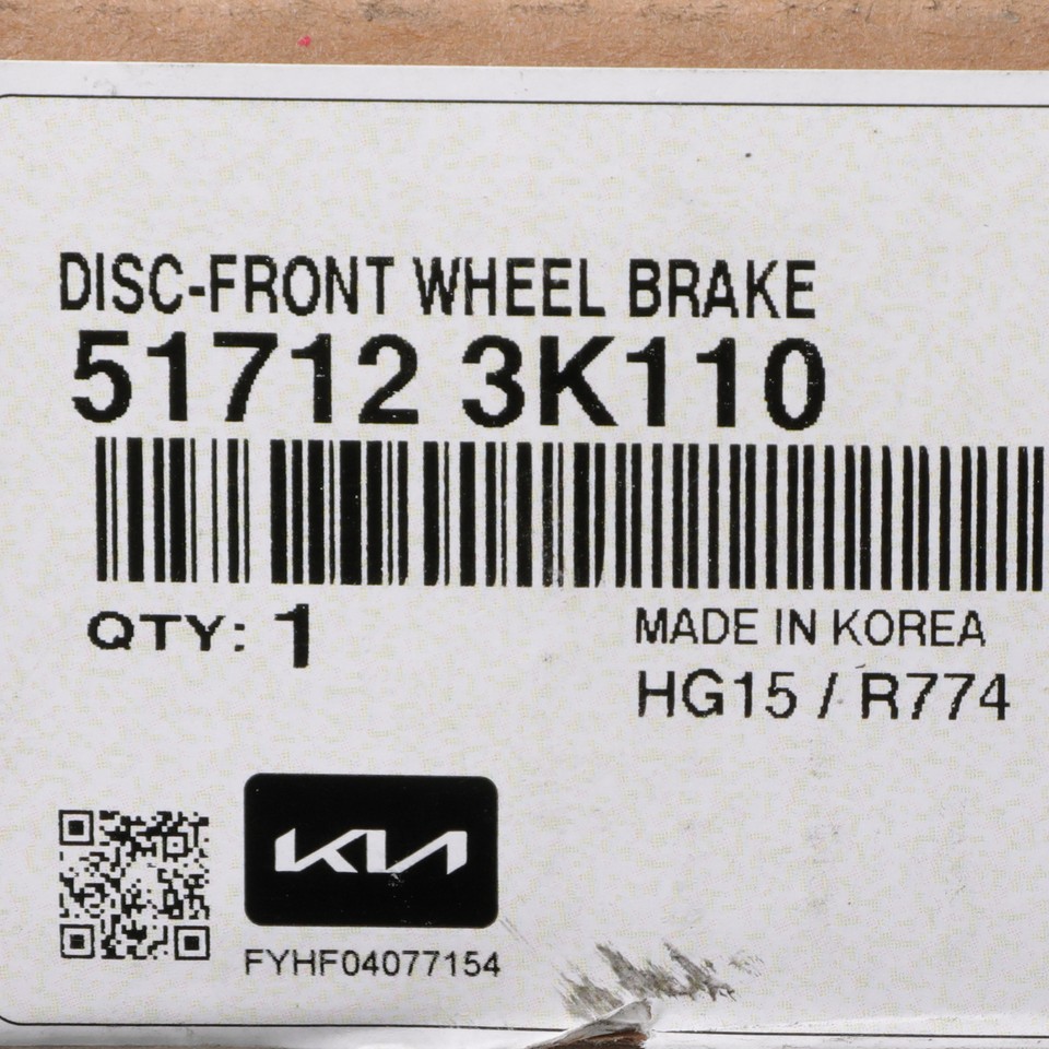 NEW OEM Kia 2011-2016 Optima Sportage Front Disc Brake Rotor 51712 ...