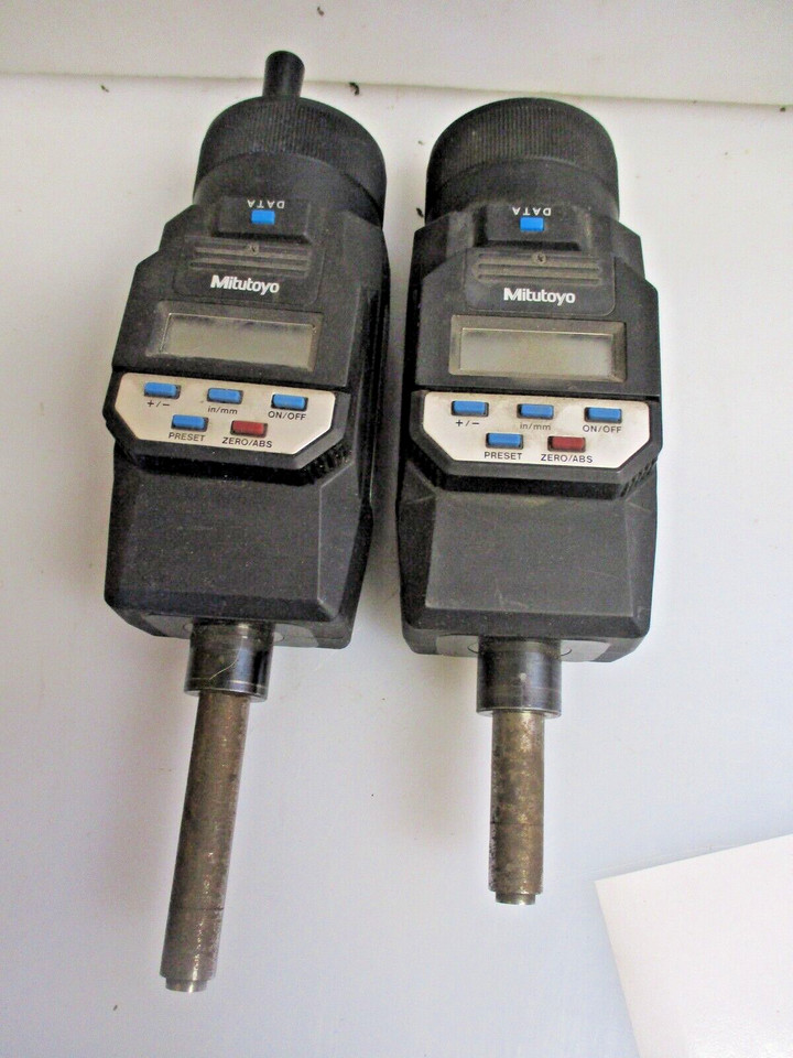 MITUTOYO TM MICROSCOPE WITH (2) 164-162 DIGITAL MICROMETER HEADS 176 ...