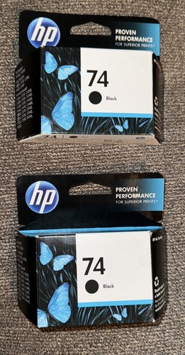 Genuine HP 74 Black Standard Cartridge New Sealed 2013 Lot Of 2 | eBay