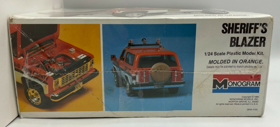 MONOGRAM Sheriff's Blazer Chevrolet K-5 4x4 1:24 Model Kit 2249 Factory ...