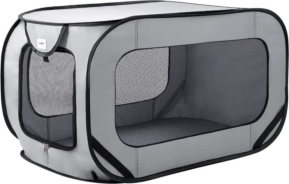 Portable Large Dog Bed - Pop Up Kennel for Pets, Indoor/Outdoor Crate ...
