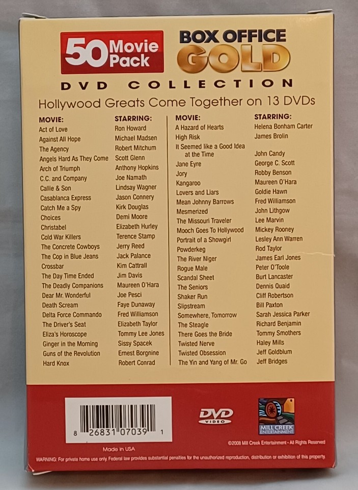 50 Movie Pack ~ Box Office Gold ~ 13-Disc DVD Set ~ 2008 Drsma Comedy ...
