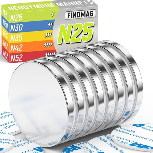 FINDMAG 8 Pack Strong Neodymium Disc Magnets, Powerful Rare 8 Pack ...