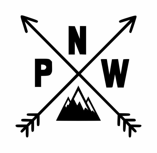 Pacific Northwest PNW Crossed Arrows Decal #1 4"x 4" Custom Colors | eBay
