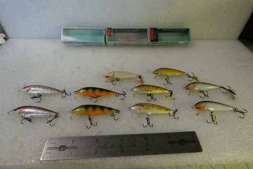 LOT OF 10 RAPALA FLOATING F5 F 5 FISHING LURE SILVER GOLD PERCH TROUT ...