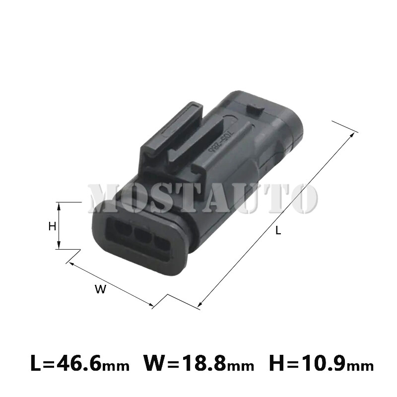 For VW Audi VAG 3 Way Pin Male Connector Kit For Parking Sensor Plug ...