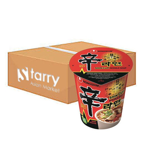 NongShim SHIN CUP Pot Noodle Ramen Nong Shim Spicy Instant Noodles 68g ...