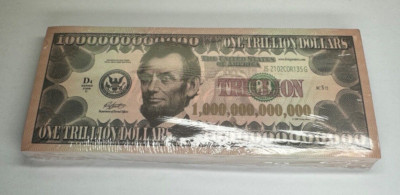 1 Trillion Dollars 1,000,000,000,000 Lincoln Novelty Christian Bill ...