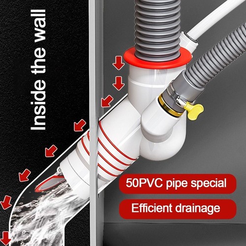 Anti odor Drain Pipe Adapter Anti-spill Drainpipe Tee Connector ...