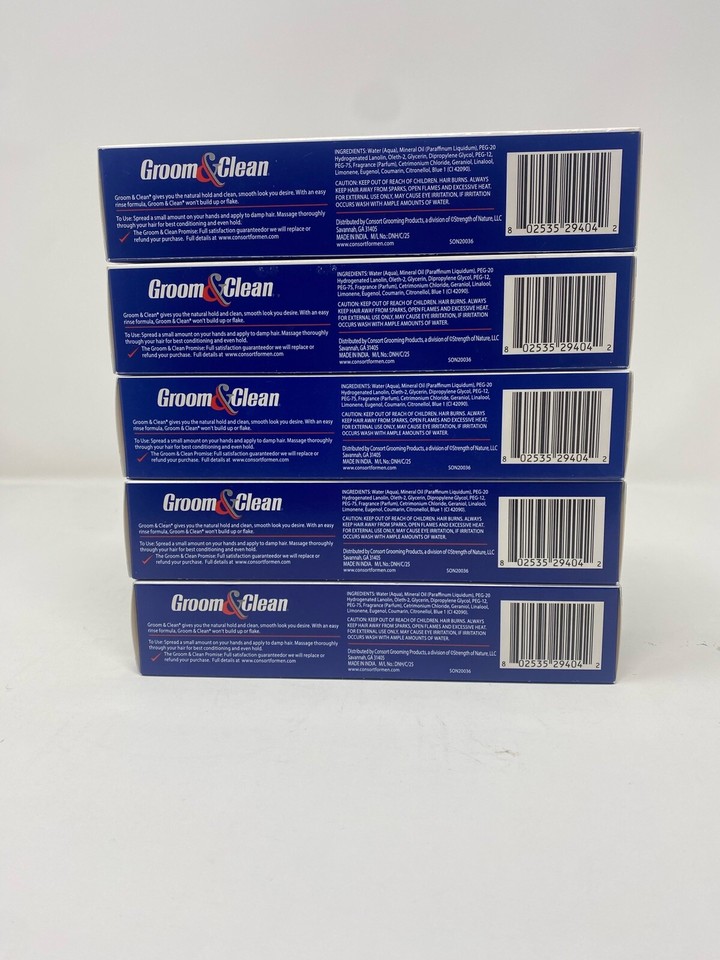 Lot of 5 Groom And Clean Men’s Greaseless Hair Control Cream 4.5oz ...