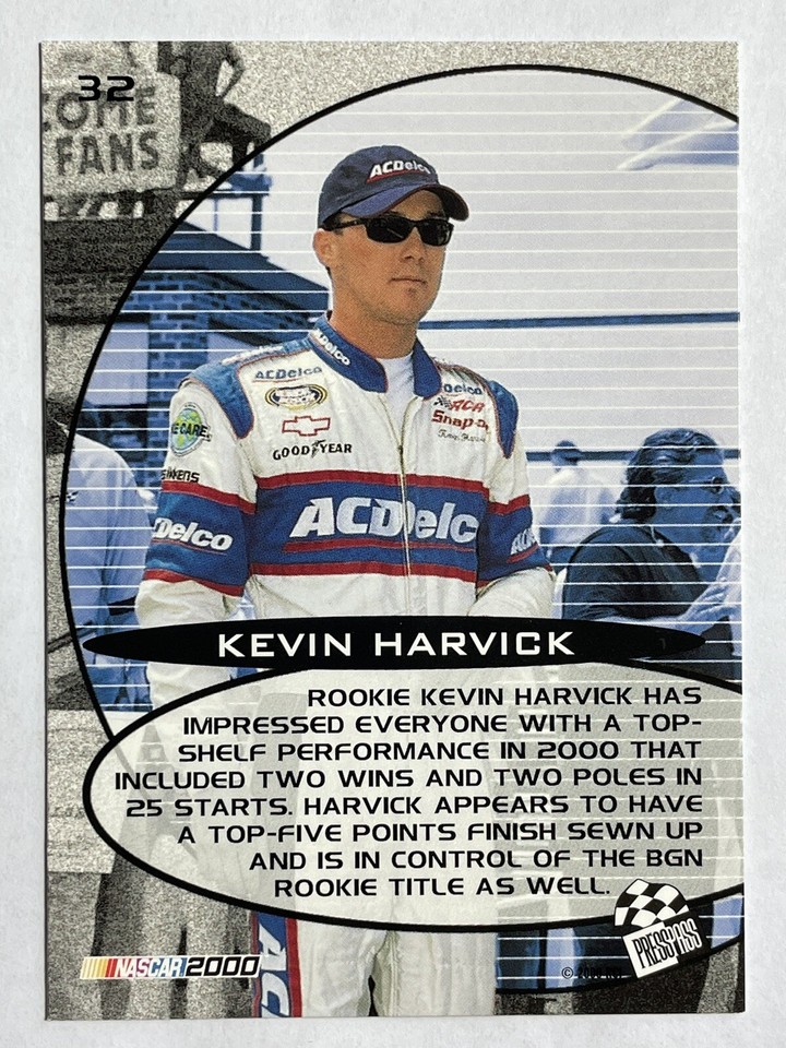 KEVIN HARVICK 2000 Press Pass Optima NASCAR Racing Card #32 | eBay