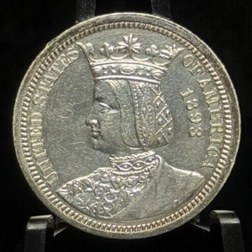 1893 - Columbian Board of Lady Managers Isabella Silver Quarter 25C ...