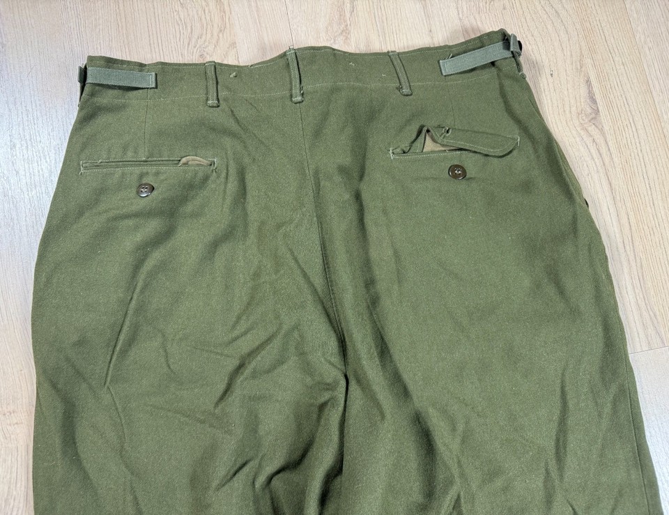 Korean War era US Army M1951 Field Trousers Pants OD Green Wool Uniform ...