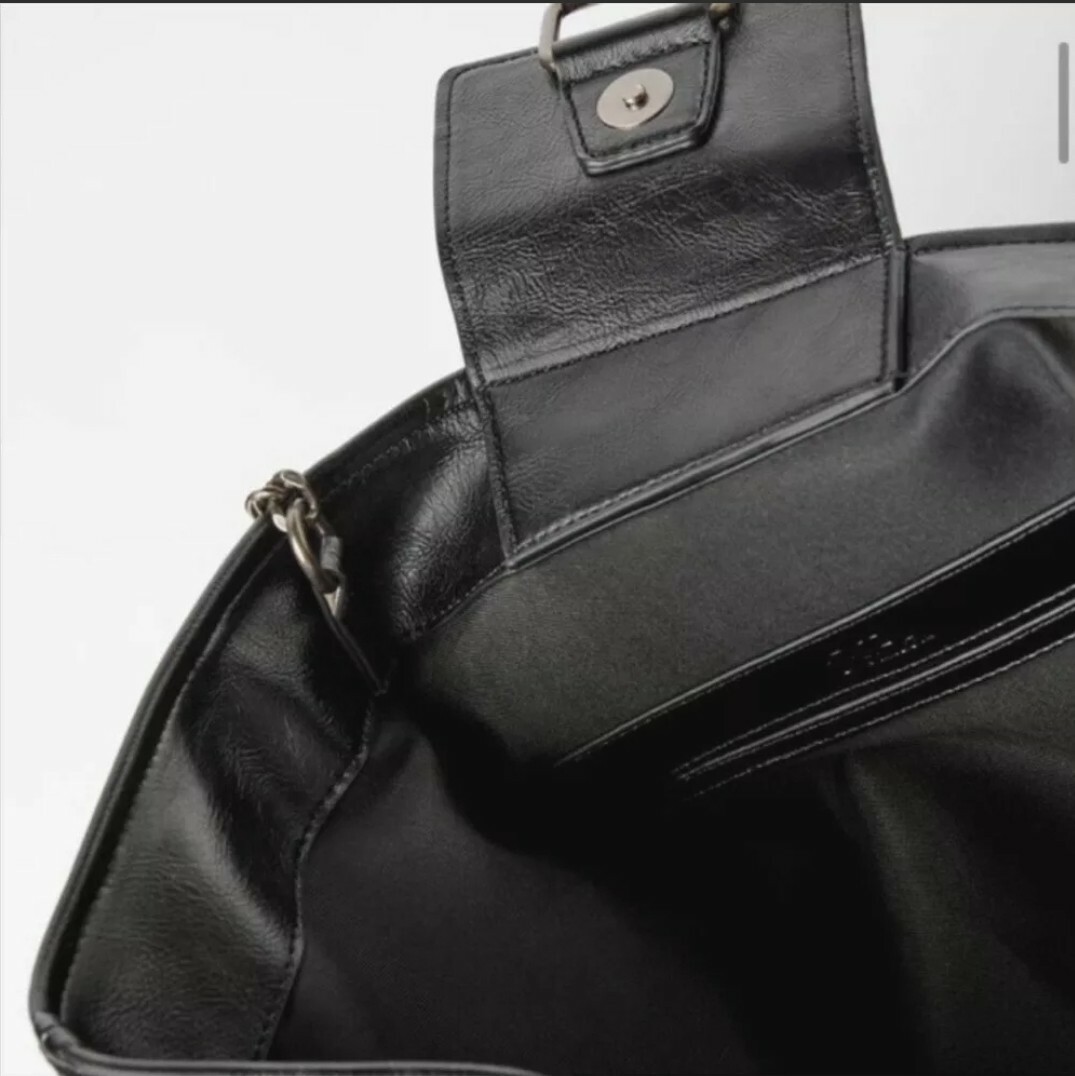 Zara Soft Rocker Tote Large Black Bag Brand New | eBay
