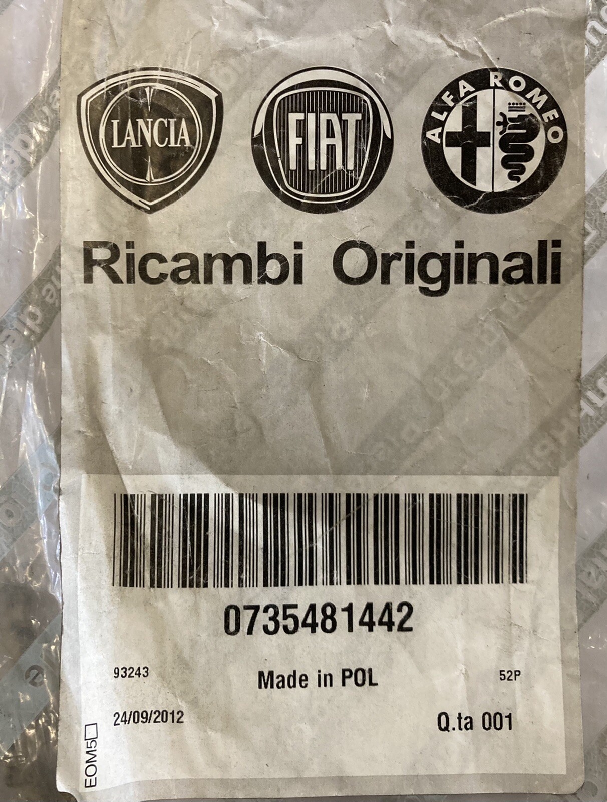 Fiat & Abarth 500 Sun Visor (Left) Black 735481442 735643365 Genuine ...