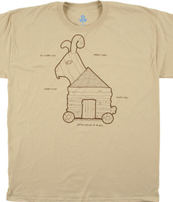Monty Python and The Holy Grail Movie Trojan Rabbit Plans Tan T-Shirt ...