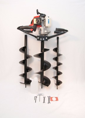 Tool Tuff Hand-Held Post Hole Digger Combo: 3 Augers & 63cc 3 hp 2-Man ...
