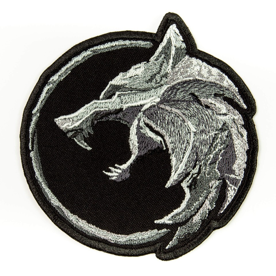 Wolf Medallion Patch, Angry Wolf Head Jacket Large Amulet, Embroidered ...