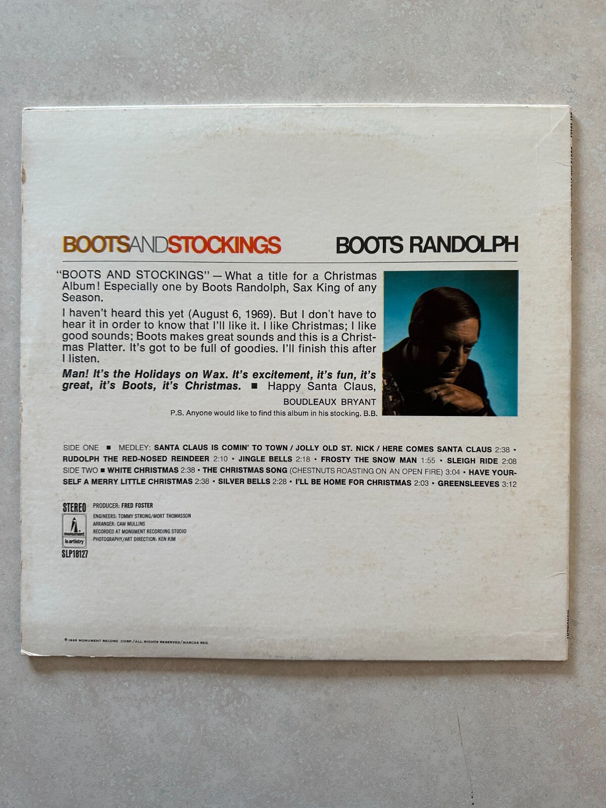 Boots Randolph - Boots And Stockings - Christmas - EX 1969 vinyl LP w ...
