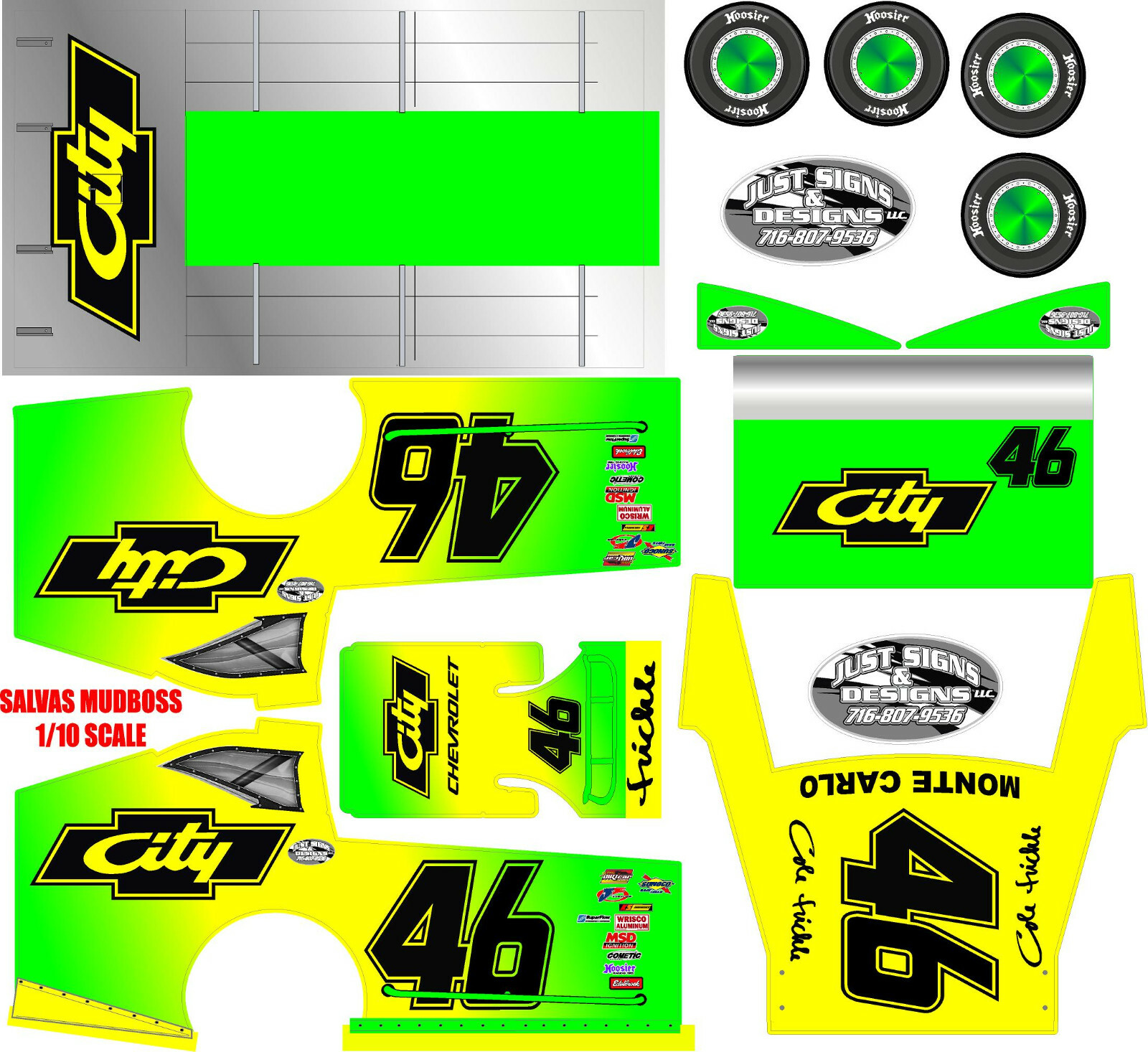 SALVAS MUDBOSS TRAXXAS SLASH COLE TRICKLE DAYS OF THUNDER THEME WRAP ...