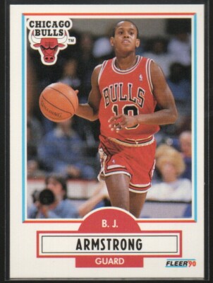 B.J. Armstrong 1990-91 Fleer #22 Rookie Card Chicago Bulls NBA Champion ...