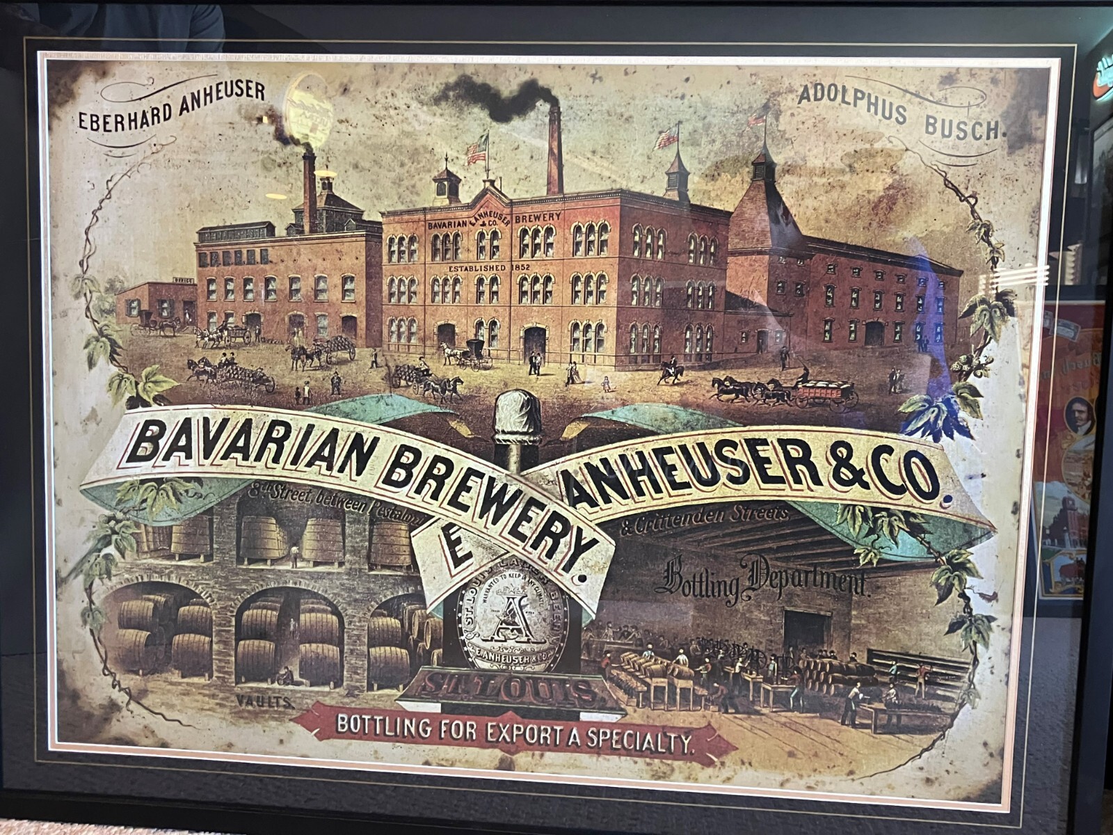 Vintage Original Anheuser Busch 'Bavarian Brewery' Poster NOS (SEE DESC ...