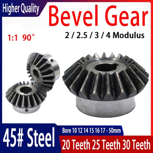 Bevel Gear 2 / 2.5 / 3 / 4 Modulus 45# Steel Various Number Of Teeth ...