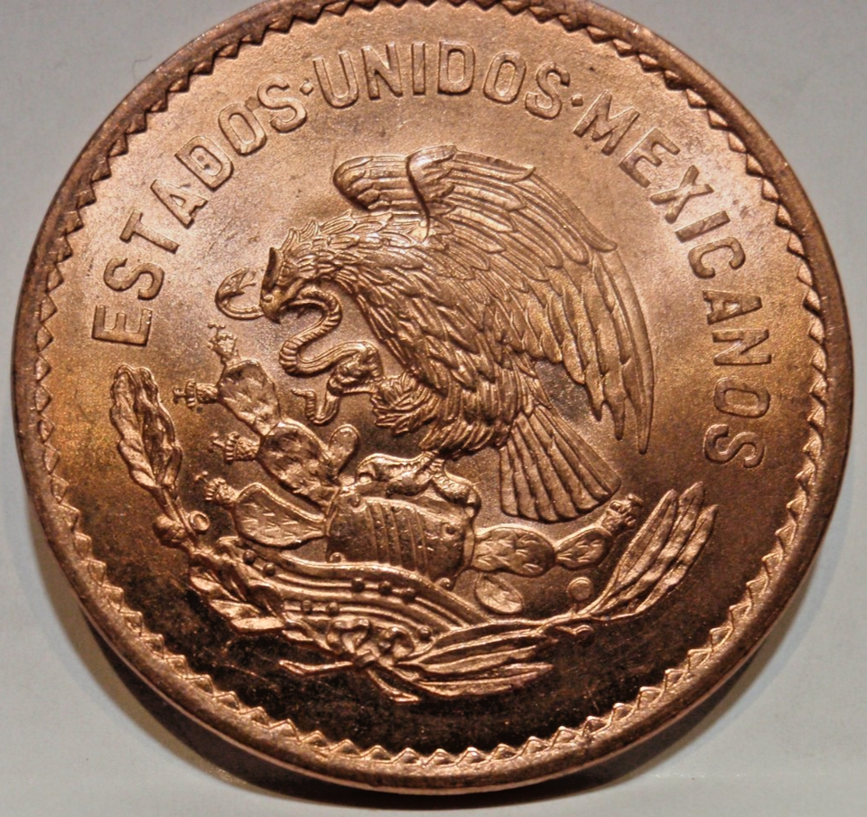 1944 BU UNC Mexico 5 Centavos Coin, KM# 424 Josefa Ortiz de Dominguez ...