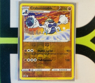 Crabominable 85/198 Chilling Reign Reverse Holo Uncommon Pokemon Card ...