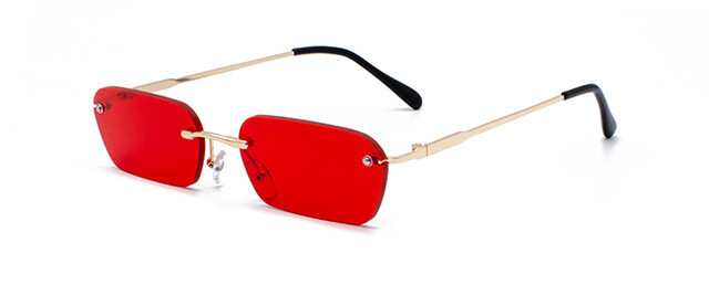 Rimless Rectangle Sunglasses Clear Color Unisex Summer Accessories ...